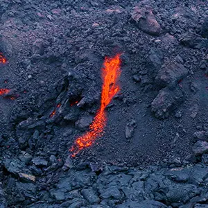 A video of lava flowing slowly.